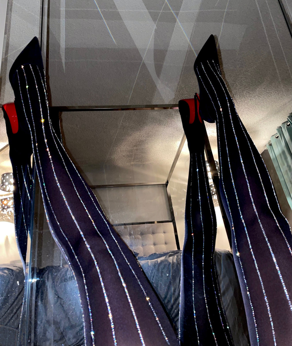 Crystal Pinstripe Tights – d.bleu.dazzled